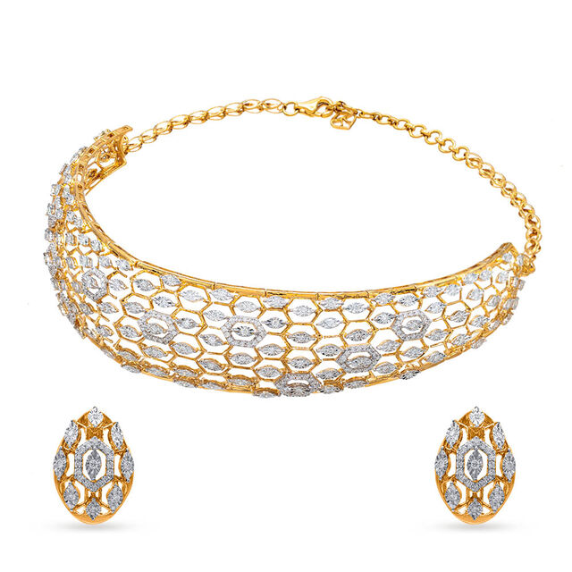 Buy Tanishq Gold Necklace Set at Best Price | Tanishq UAE