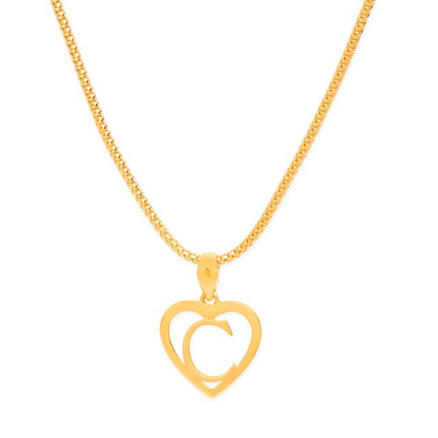 Buy Tanishq 22KT Gold Heart C' Pendant for Women at Best Price | Tanishq US