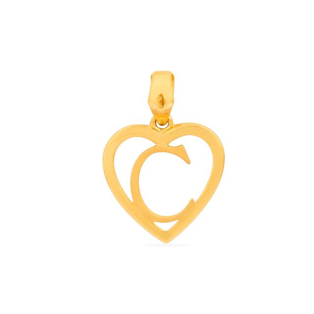 Buy Tanishq 22KT Gold Heart C' Pendant for Women at Best Price | Tanishq US