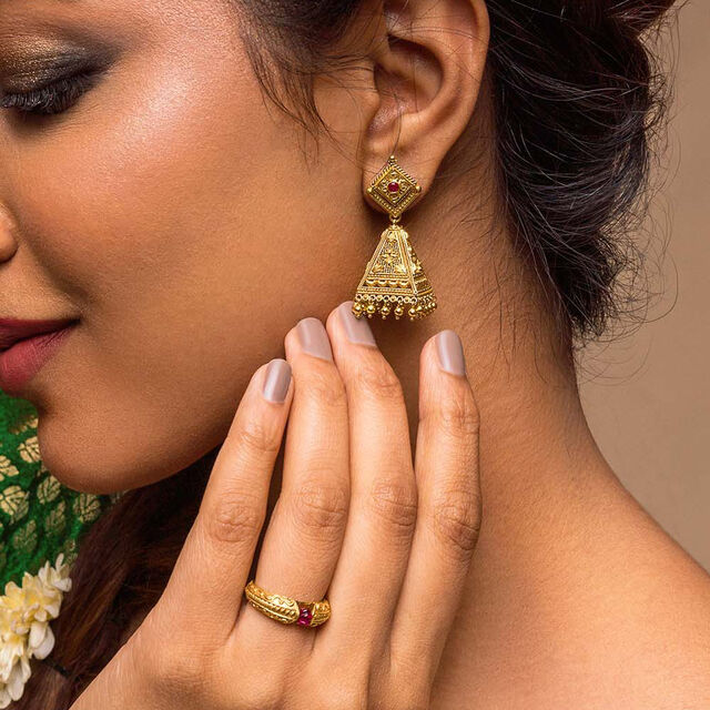 Unique Conical Mural Art Earrings