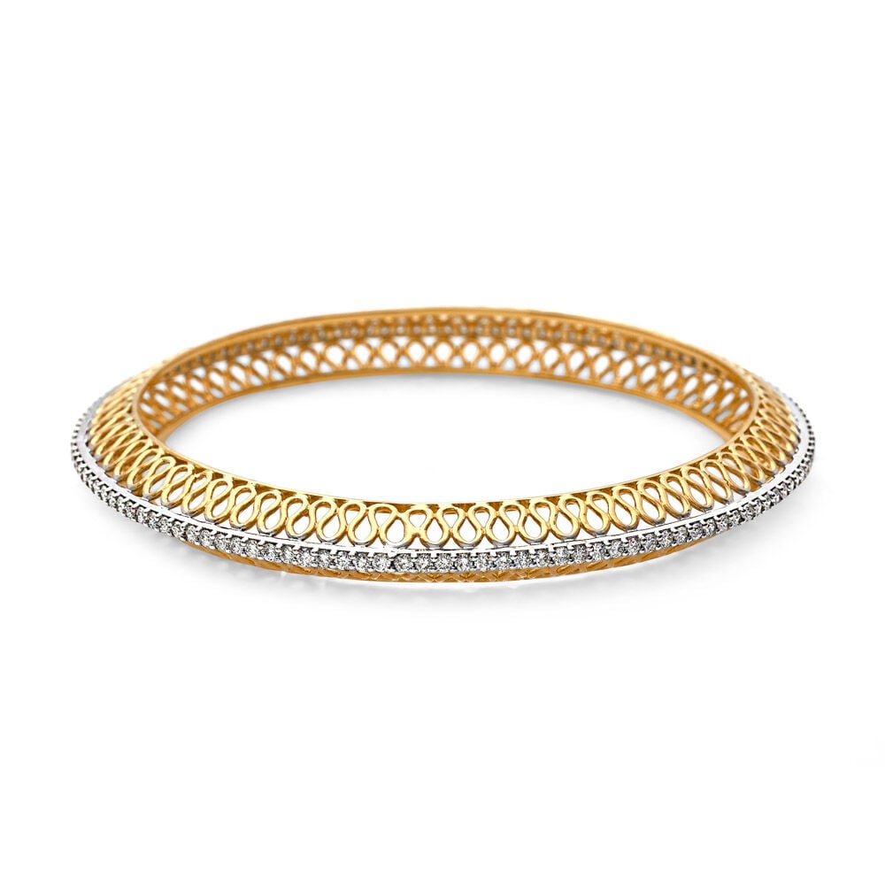 Buy Infinity Inspired Diamond and Gold Eternity Bangle at Best Price ...