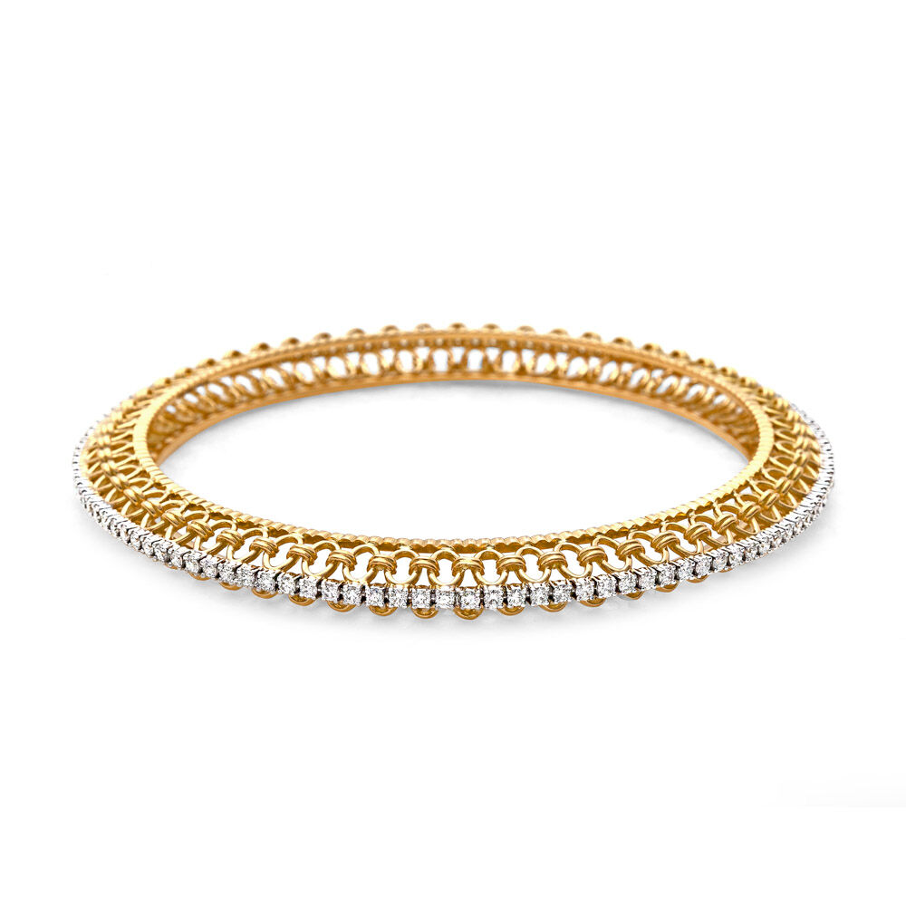 Buy Radiant Knot Diamond and Gold Eternity Bangle at Best Price | Tanishq US