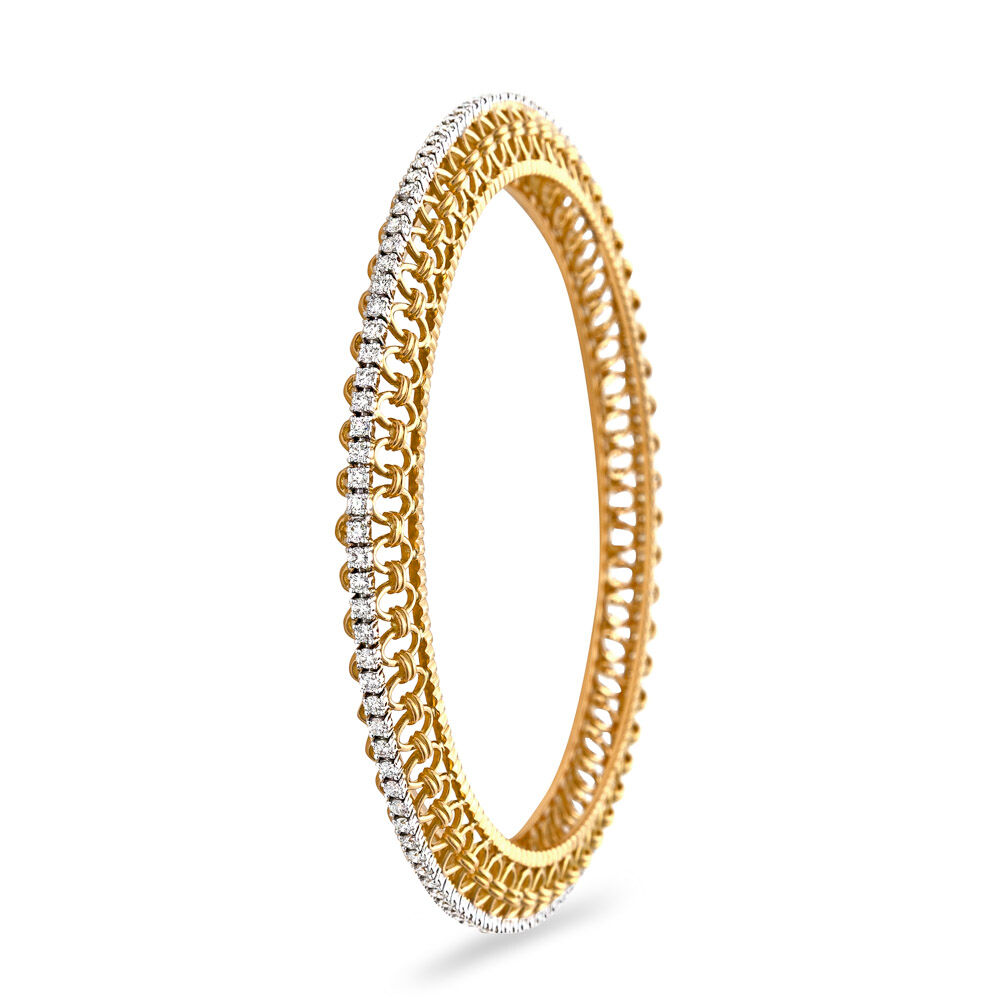 Buy Radiant Knot Diamond and Gold Eternity Bangle at Best Price | Tanishq US