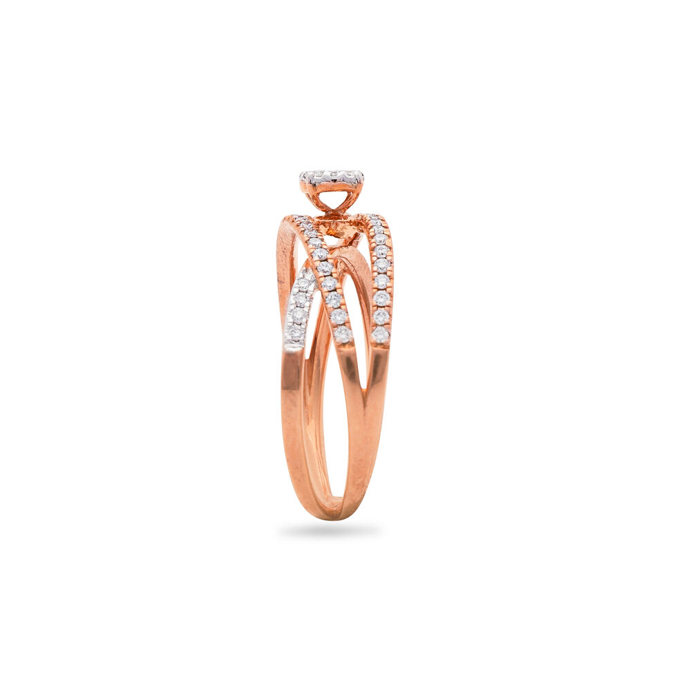Buy Rose Gold Trifecta Brilliance Ring at Best Price | Tanishq US