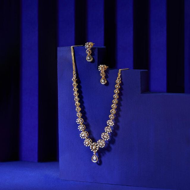 Divine Floral Diamond Necklace Set