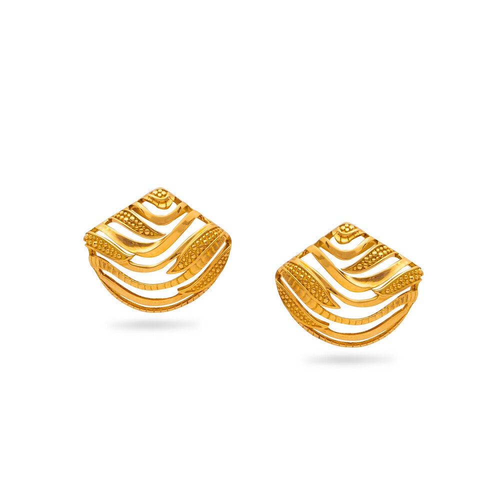 Tanishq gold ear studs with price store