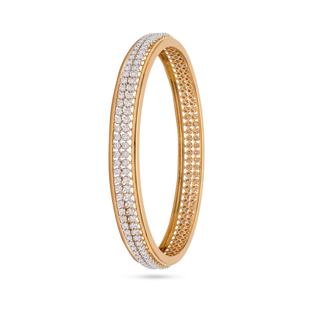 Buy Radiant Splendor Diamond and Gold Bangle at Best Price | Tanishq US