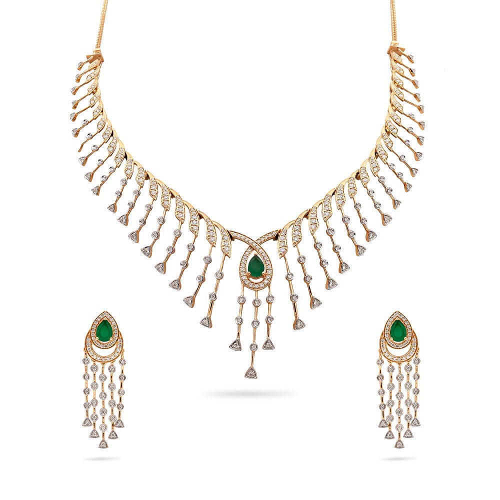Buy Gold & Green Gala Set at Best Price | Tanishq US