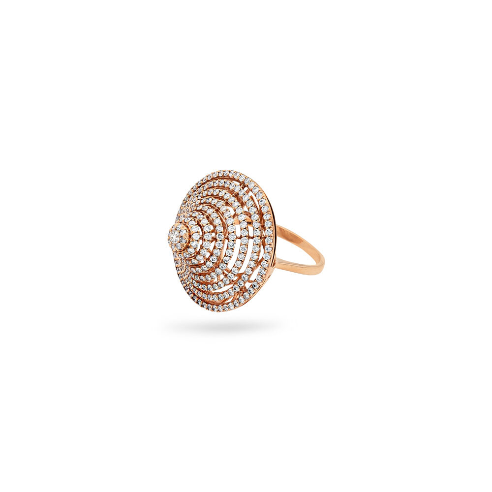 Buy Regal Rose Gold Brilliance Ring at Best Price | Tanishq US