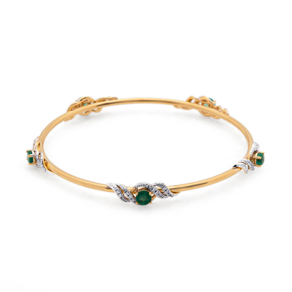 Buy Emerald Serpent Gem Bangle at Best Price | Tanishq US