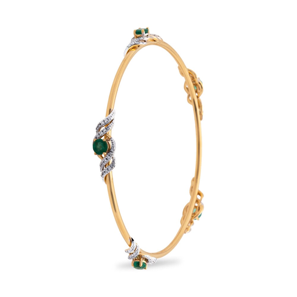 Buy Emerald Serpent Gem Bangle at Best Price | Tanishq US