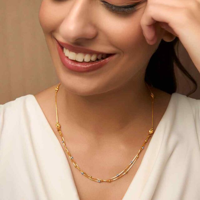 Buy Tanishq 18KT Gold Neckwear with Earring for Women at Best Price ...