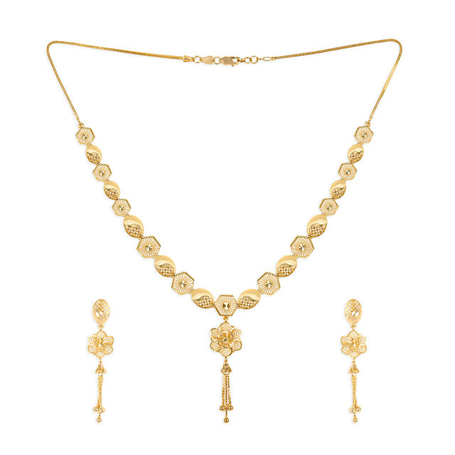 Buy Tanishq 18KT Gold Neckwear with Earring for Women at Best Price ...