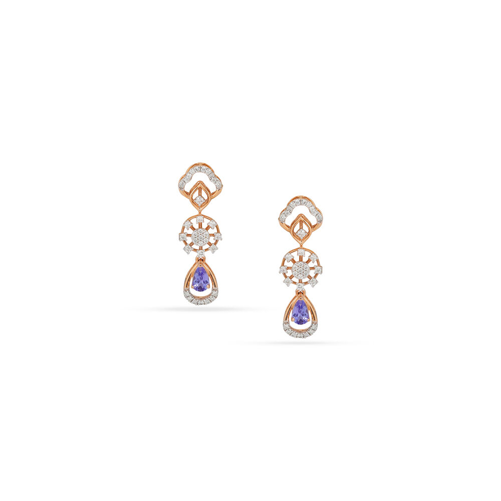 Buy Refined 18-Karat Gold Leaf & Floral Necklace Set with Bluestone ...