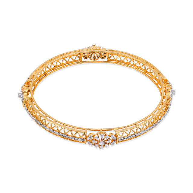 Buy Radiant Floral Gold Bangle at Best Price | Tanishq UAE