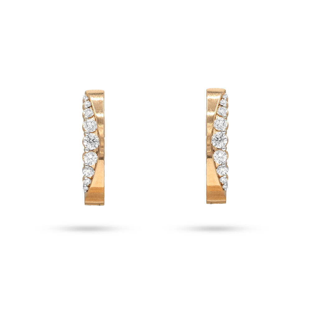Buy Yellow Gold & Diamond Arc Hoops at Best Price | Tanishq UAE
