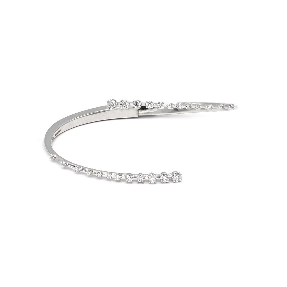 Buy White Gold & Diamond Open Bangle at Best Price | Tanishq US