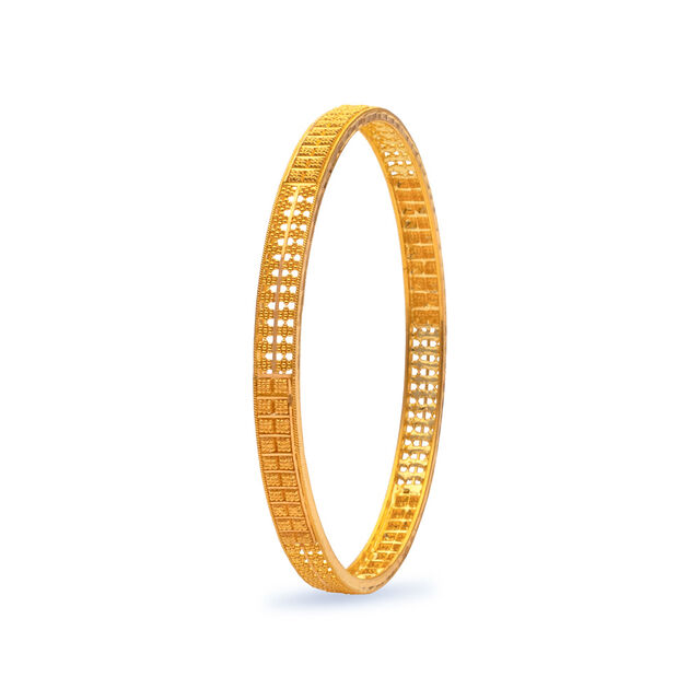 Buy Whispers of Spring Gold Bangle at Best Price | Tanishq US