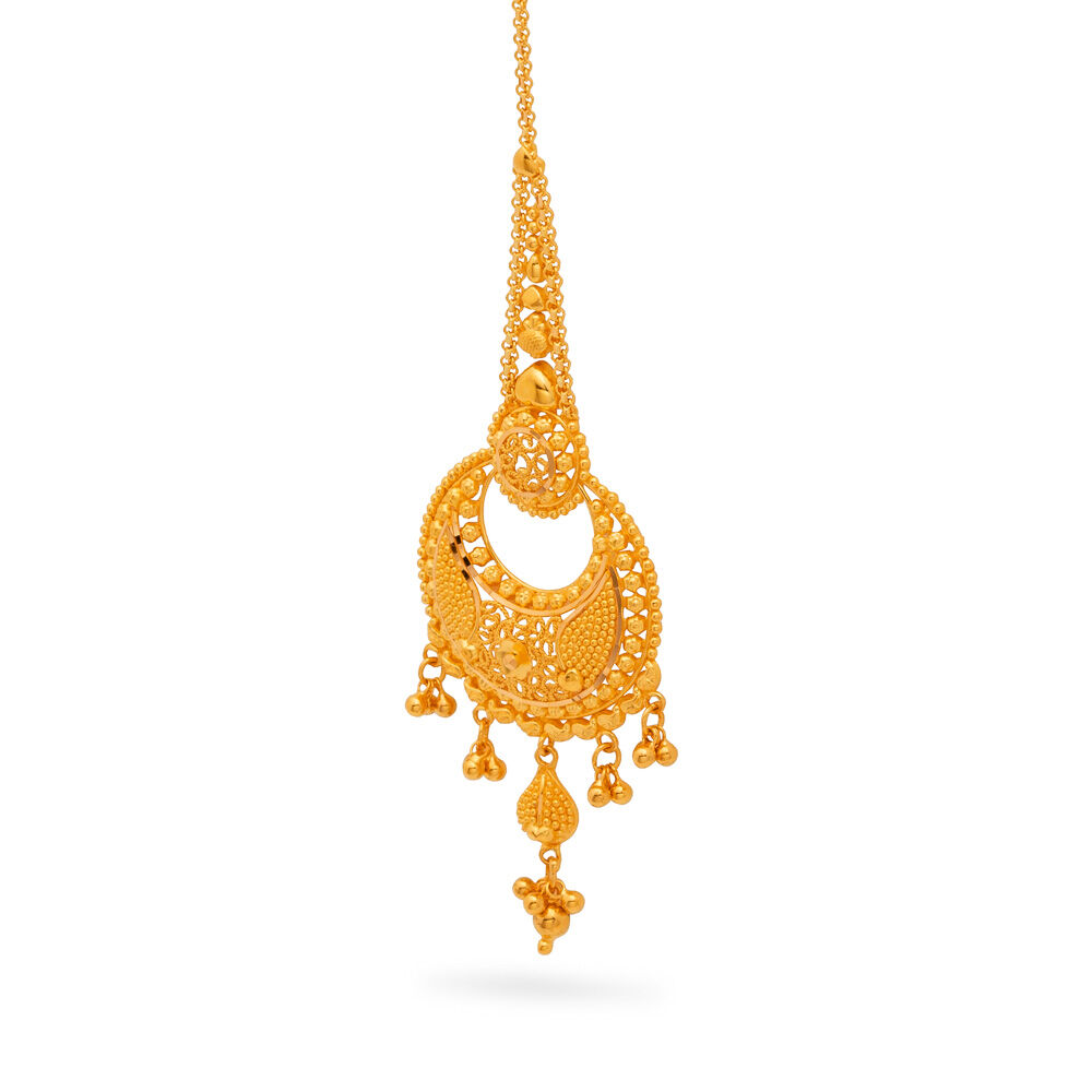 Buy Charming Gold Maang Teeka Headpiece at Best Price | Tanishq US