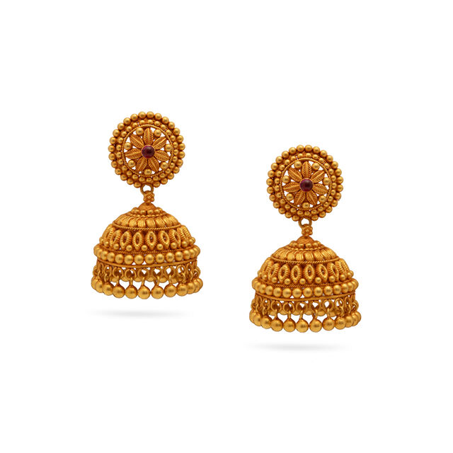 Buy Traditional Filigree Jhumka Earrings at Best Price | Tanishq US