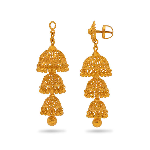 Buy Traditional Opulence Gold Jhumkas at Best Price | Tanishq US