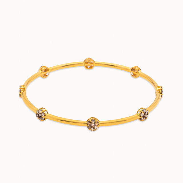 Buy Graceful Floral Gold Bangle at Best Price | Tanishq US