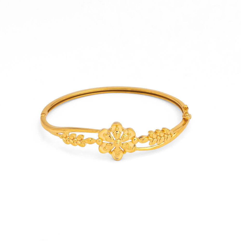 Buy Golden Floral Adornment Bangle at Best Price | Tanishq US