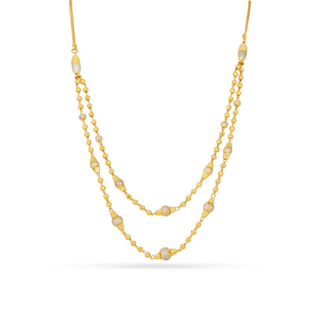 Buy Sleek Gold Interlaced Chains Necklace at Best Price | Tanishq UAE