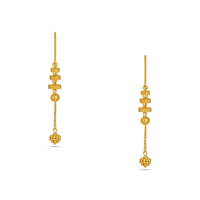 Buy Gold Three-Tier Drop Earrings at Best Price | Tanishq US