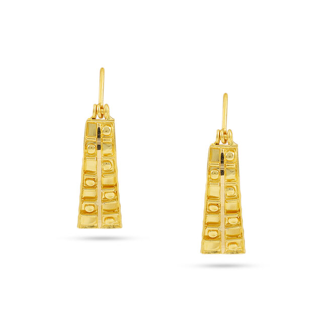 Buy Geometric Engraved Gold Hoops at Best Price | Tanishq US