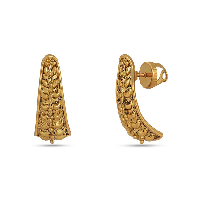 Buy Elegant Gold Ribbed Drops at Best Price | Tanishq US