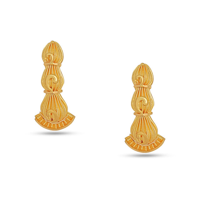 Buy Regal Column Gold Studs at Best Price | Tanishq US