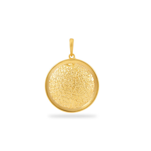 Buy Textured Gold Disc Pendant at Best Price | Tanishq US