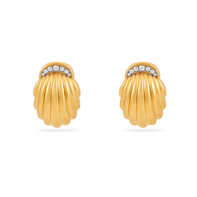 Buy 22 Karat Gold Shell Stud Earrings with Diamonds at Best Price ...
