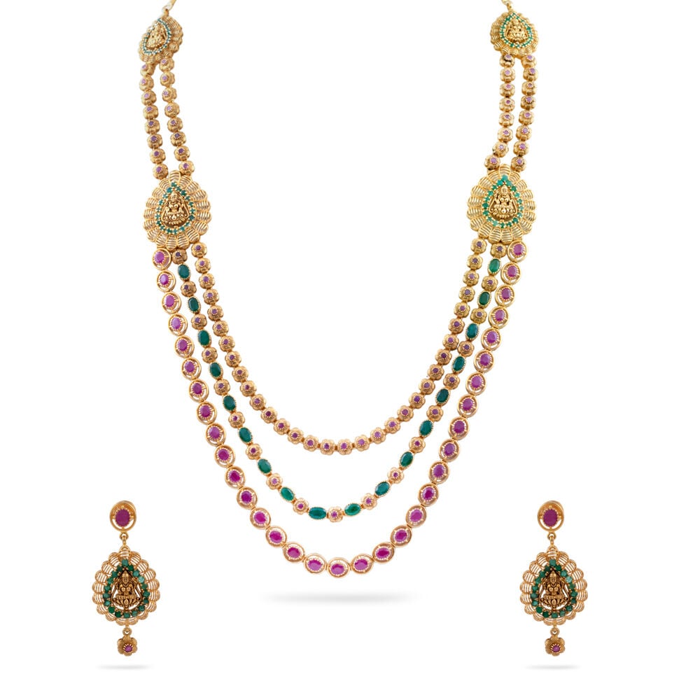 Buy Deity Inspired Layered Necklace Set at Best Price | Tanishq US