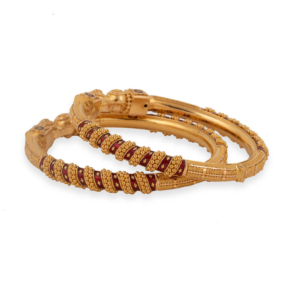 Buy Grand Regalia Gold Bangle at Best Price | Tanishq UAE