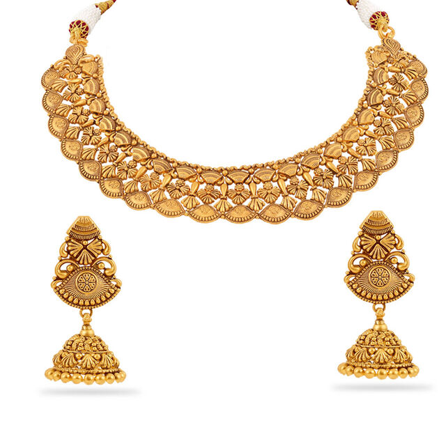 Buy Victorian Inspired Gold Leaf Set at Best Price | Tanishq US