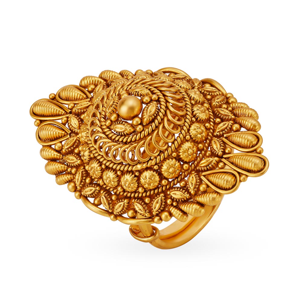 Buy Marvellous 22 Karat Gold Traditional Ring at Best Price | Tanishq UAE