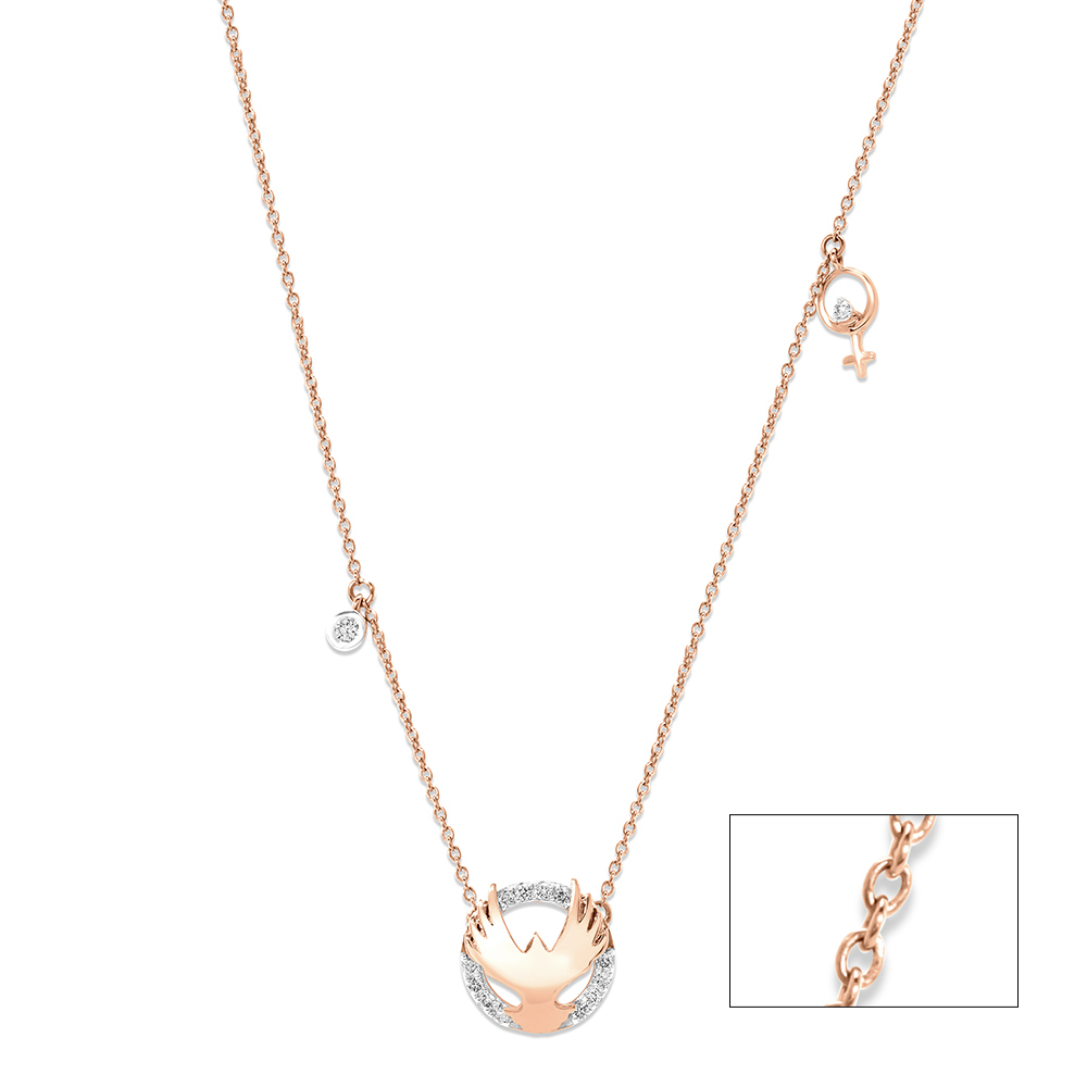 Buy 18 KT Rose Gold Rising Phoenix Diamond Necklace at Best Price ...