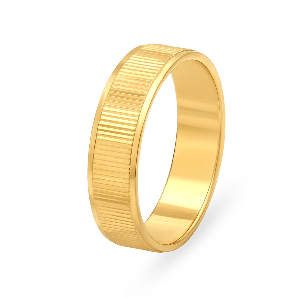 Buy Contemporary Striped Gold Challa Ring at Best Price | Tanishq UAE