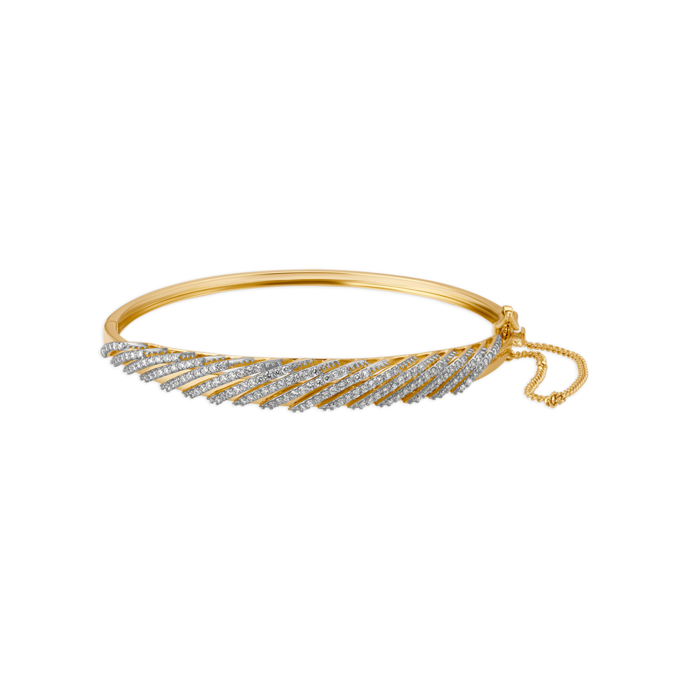 Buy Enchanting Striped Diamond Bangle at Best Price | Tanishq UAE