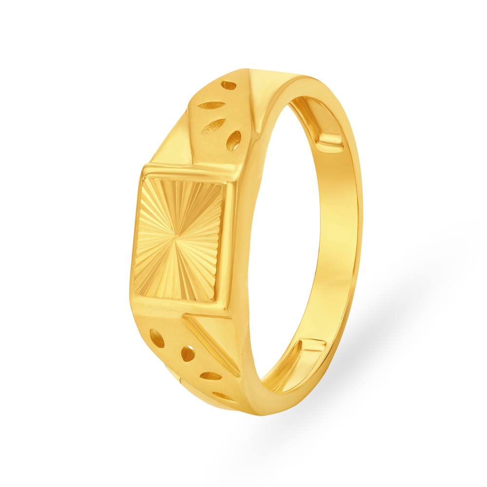 Buy Striking Cutout Pattern Gold Ring For Men at Best Price | Tanishq UAE