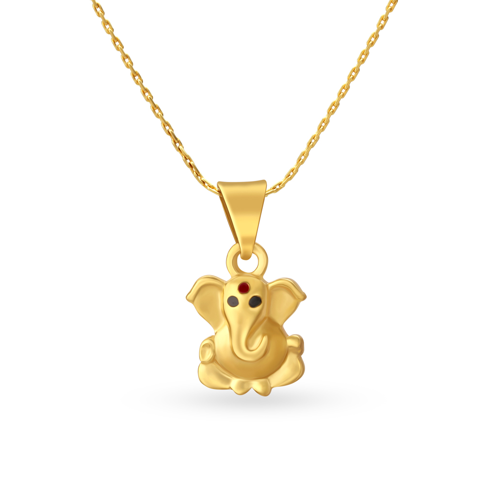 Buy Divine Lord Ganesha Gold Pendant at Best Price | Tanishq UAE