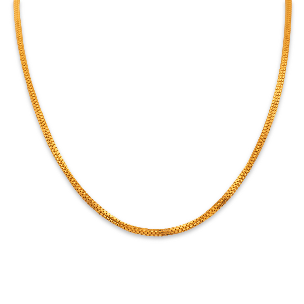 Buy Golden Box Chain Necklace at Best Price | Tanishq UAE