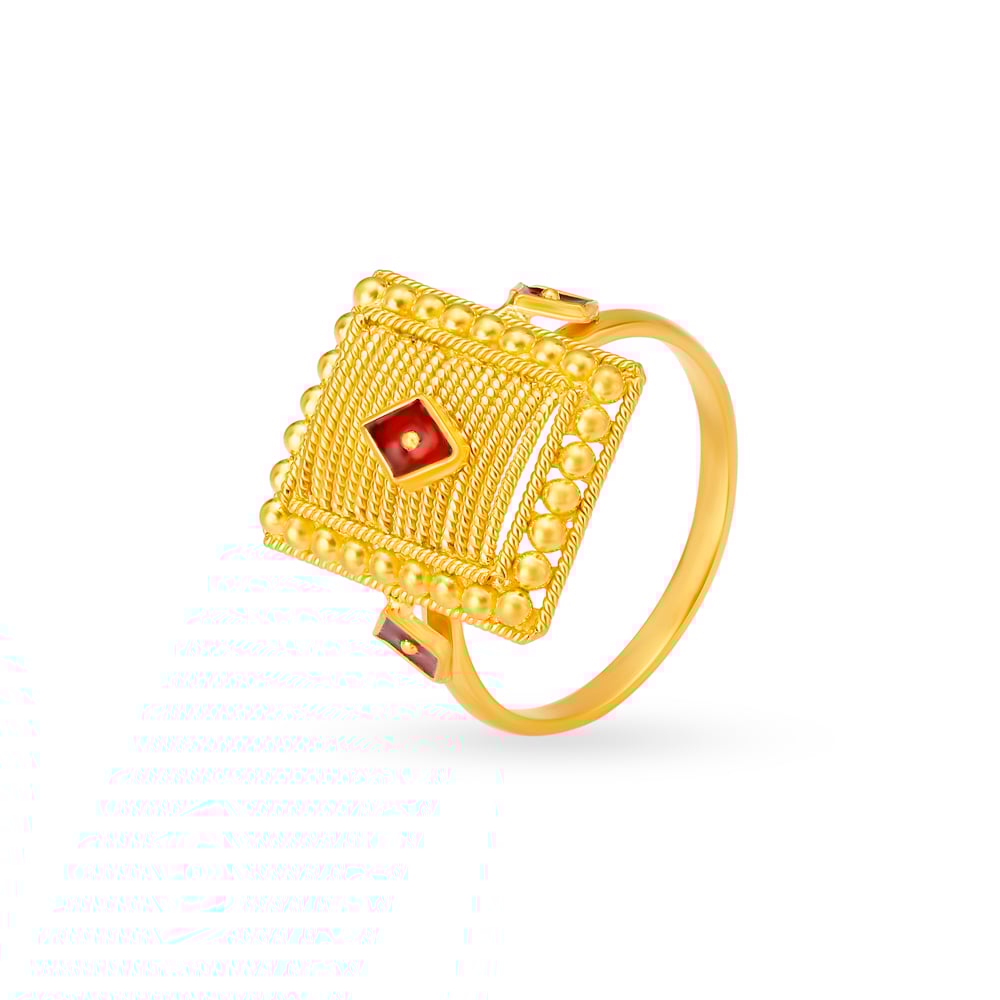 Buy Magnificent 22 Karat Yellow Gold Rectangle Ring at Best Price ...
