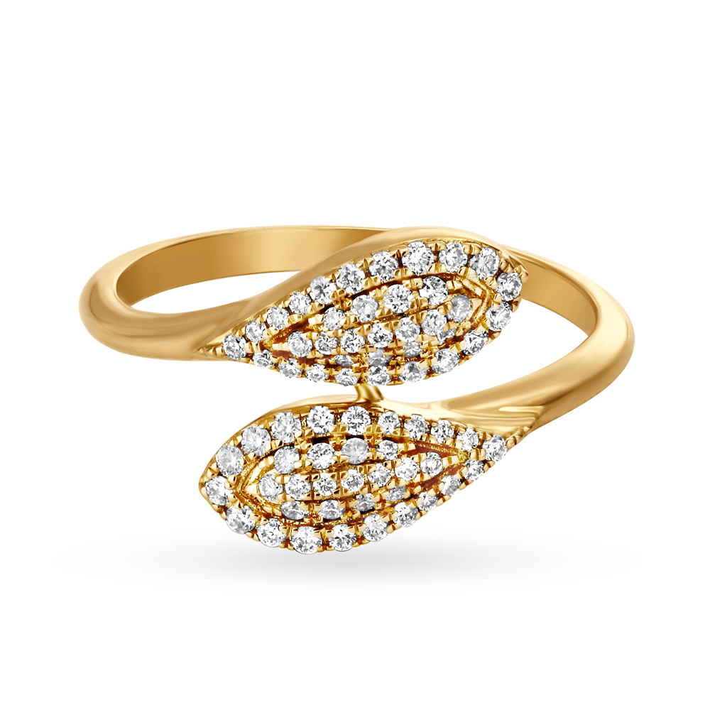 Buy Swanky 18 Karat Yellow Gold And Diamond Finger Ring at Best Price ...