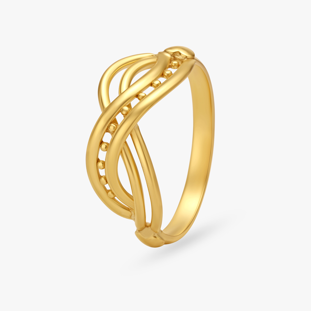Infinity ring gold tanishq store