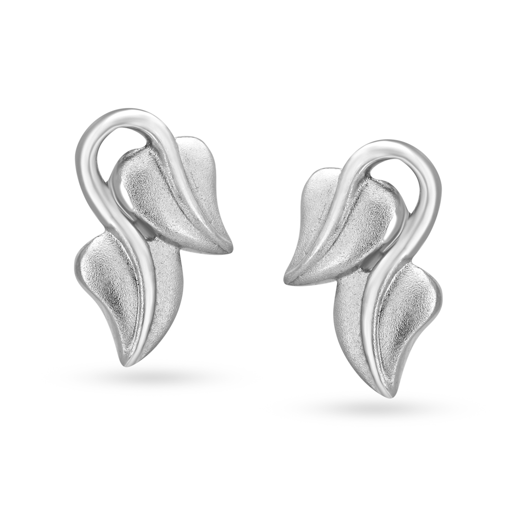 Buy Leaf Inspired Platinum Stud Earrings at Best Price | Tanishq UAE