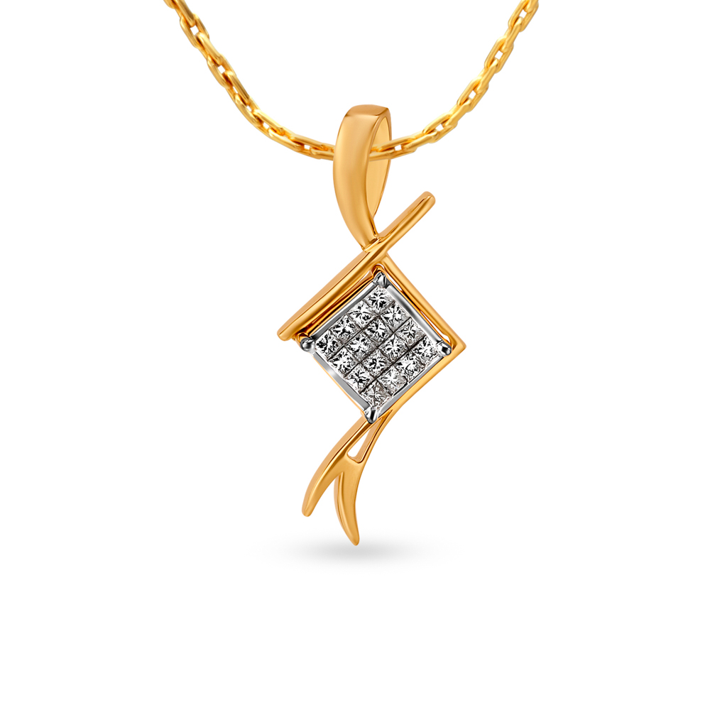 Buy Alluring 18 Karat Gold Square Pendant at Best Price | Tanishq UAE