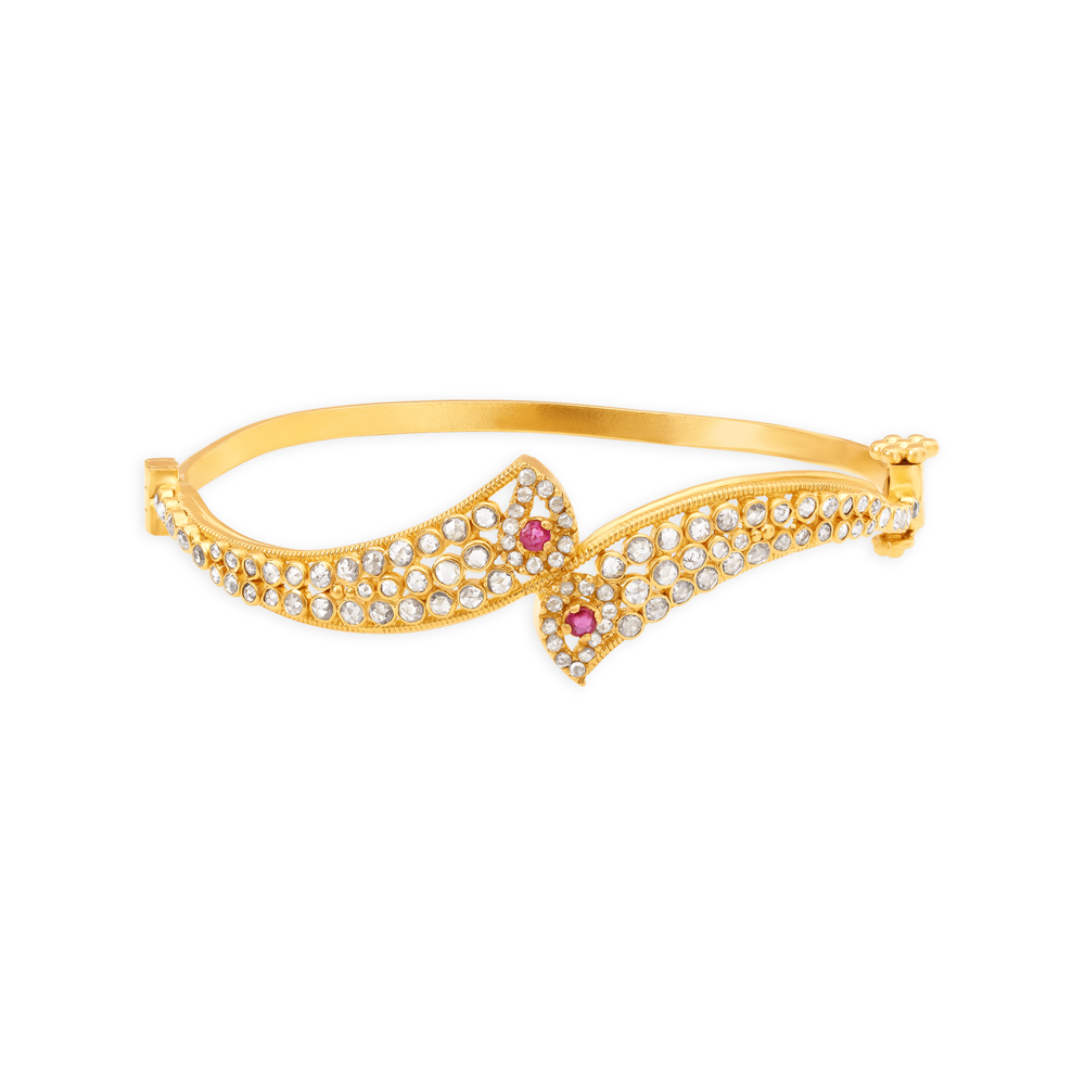 Buy Glorious Floral Ruby Bangle at Best Price | Tanishq UAE